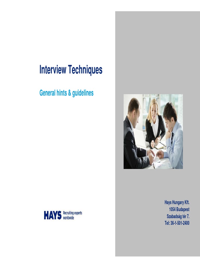 Interview Techniques General Hints Guidelines Download Free Pdf