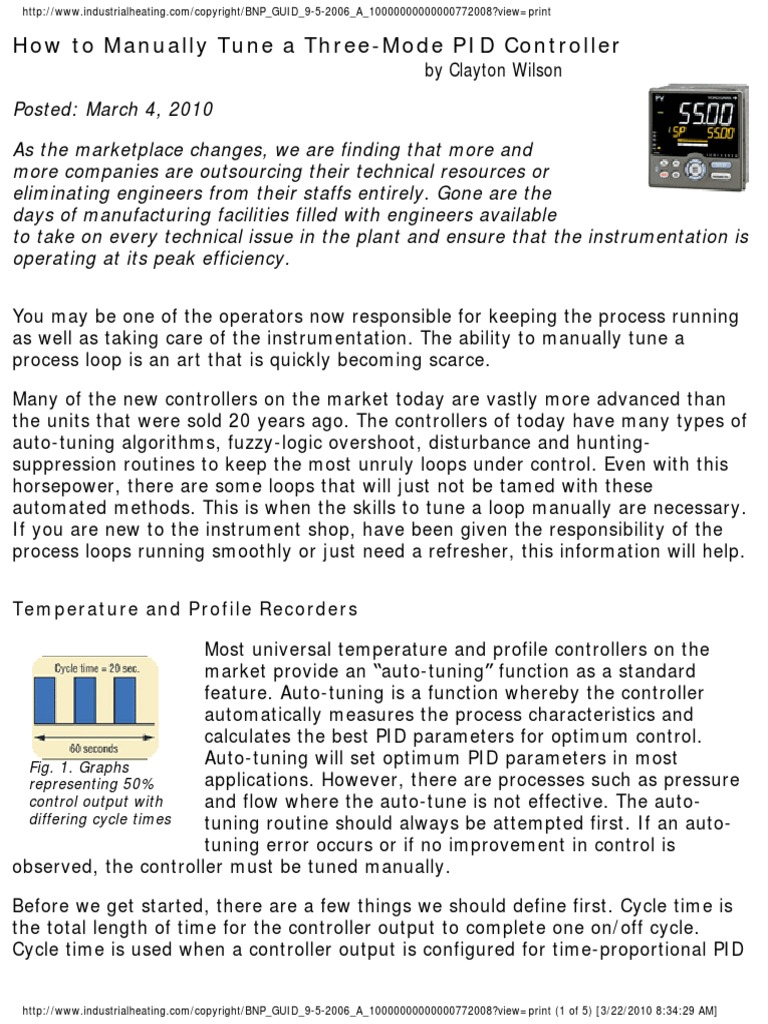 How To Manually Tune A Three-Mode PID Controller | PDF | Control Theory ...