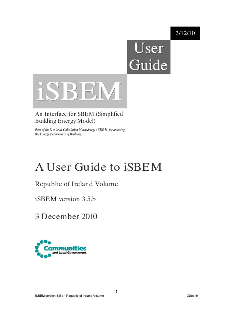 iSBEM 3.5.b User Guide Ireland | PDF | Water Heating | Solar Energy