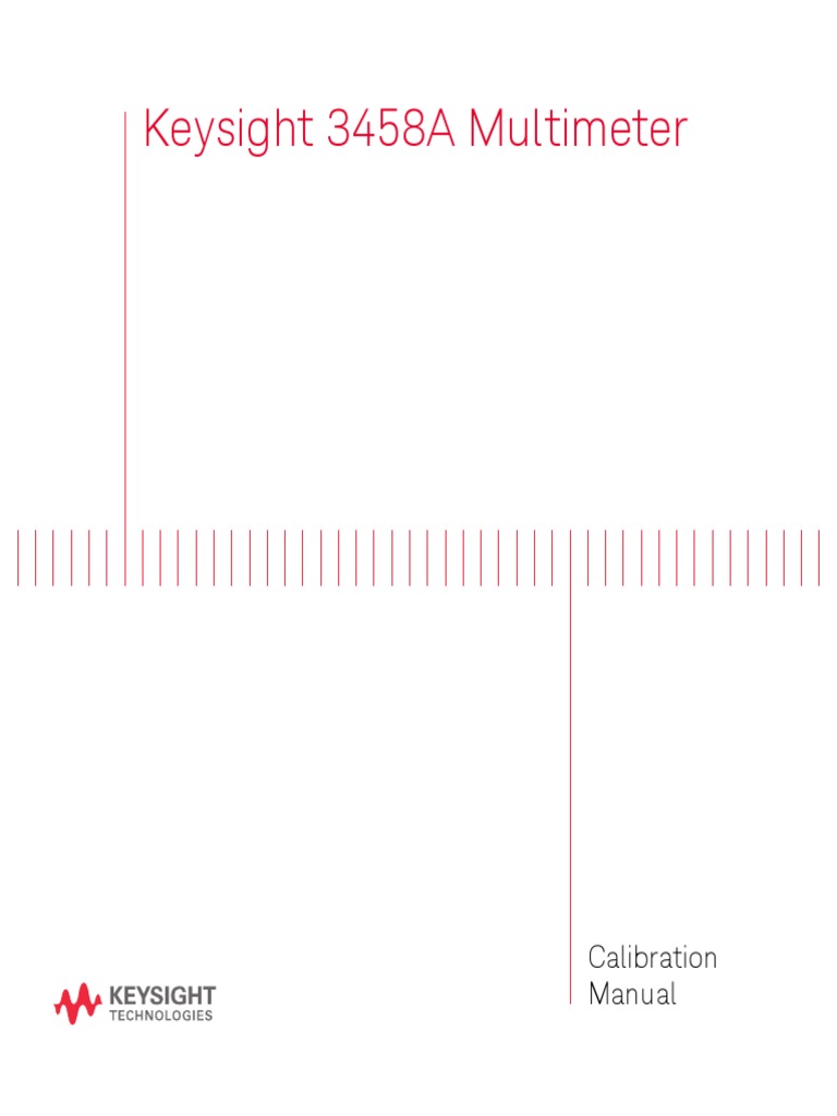 3458A - Calibration Manual | PDF | Fuse (Electrical) | Calibration