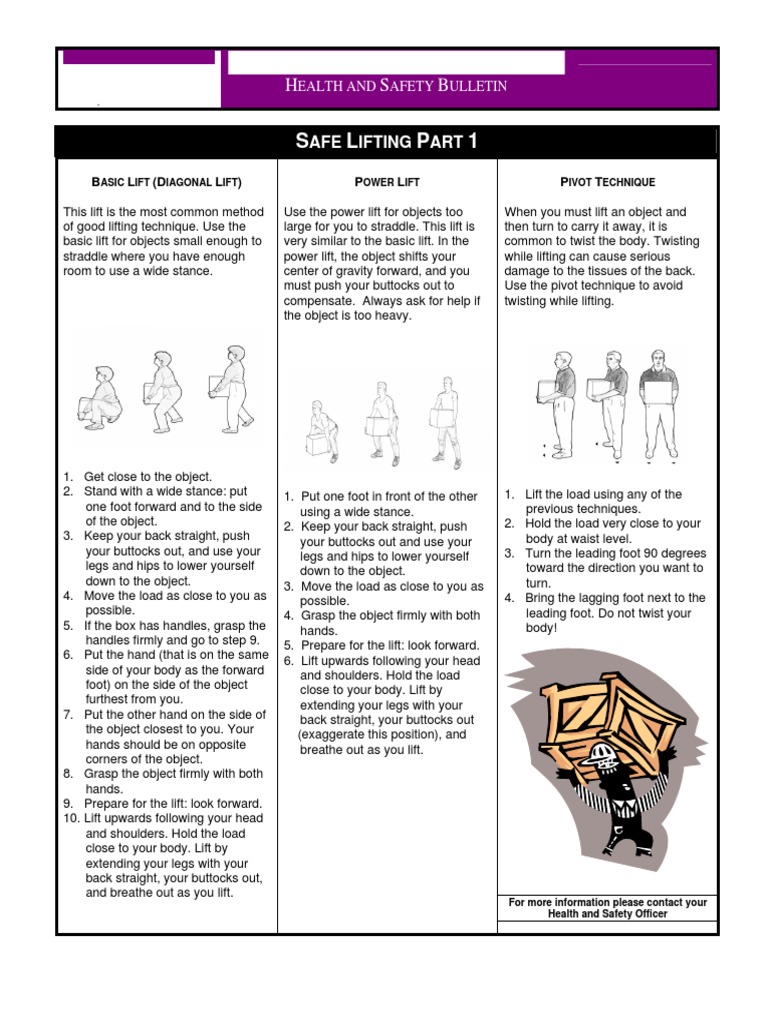Safe Lifting Techniques Guide | PDF | Wellness
