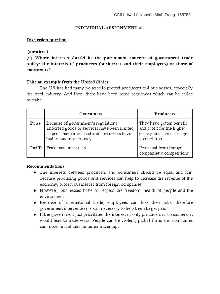 CC01 - A4 - Lê Nguyễn Minh Trang - 1852801 | PDF | Exchange Rate | Monetary Policy