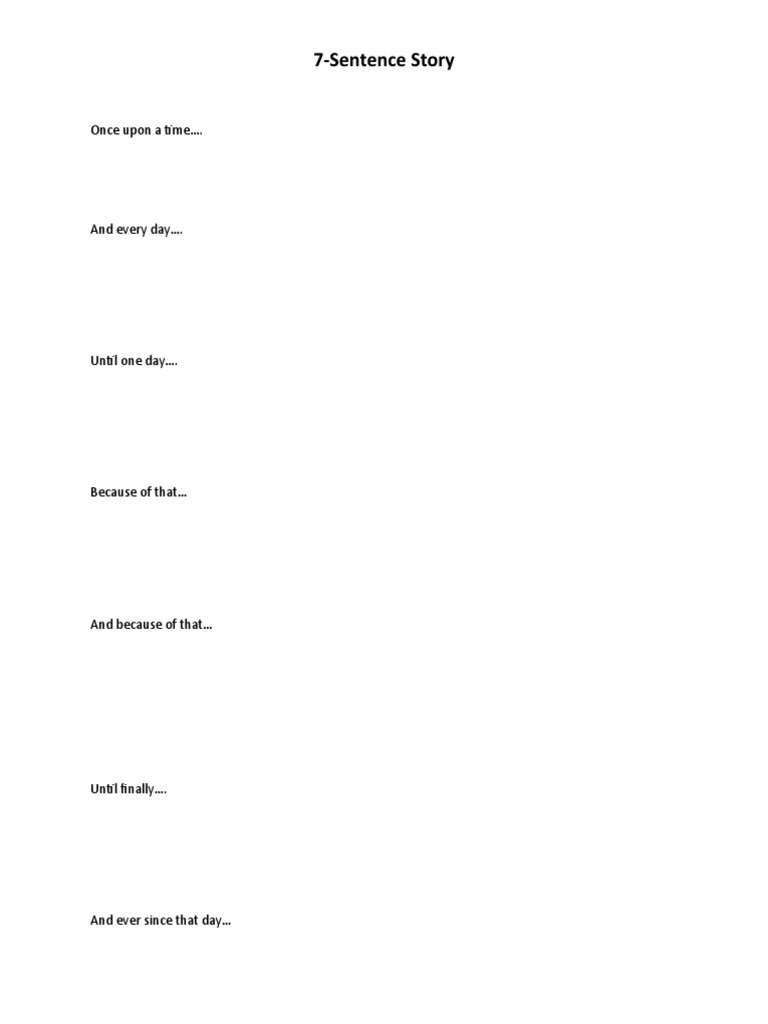 7 Sentence Story Sheet | PDF