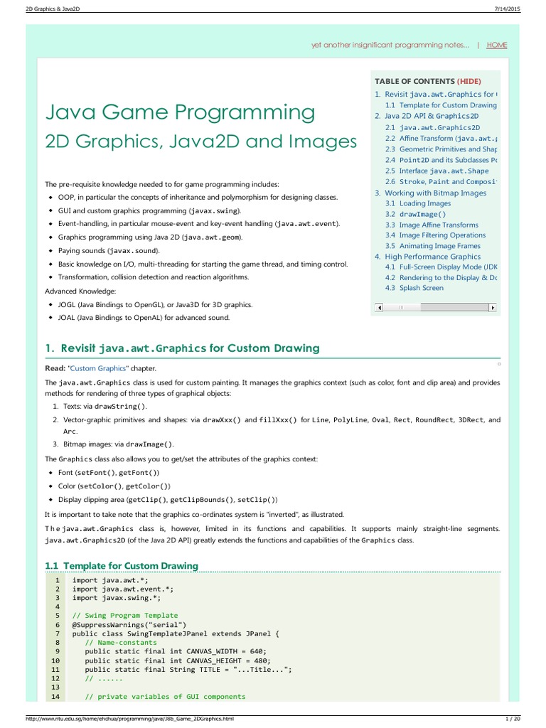 2D Graphics & Java2D | PDF | Class (Computer Programming) | Method ...
