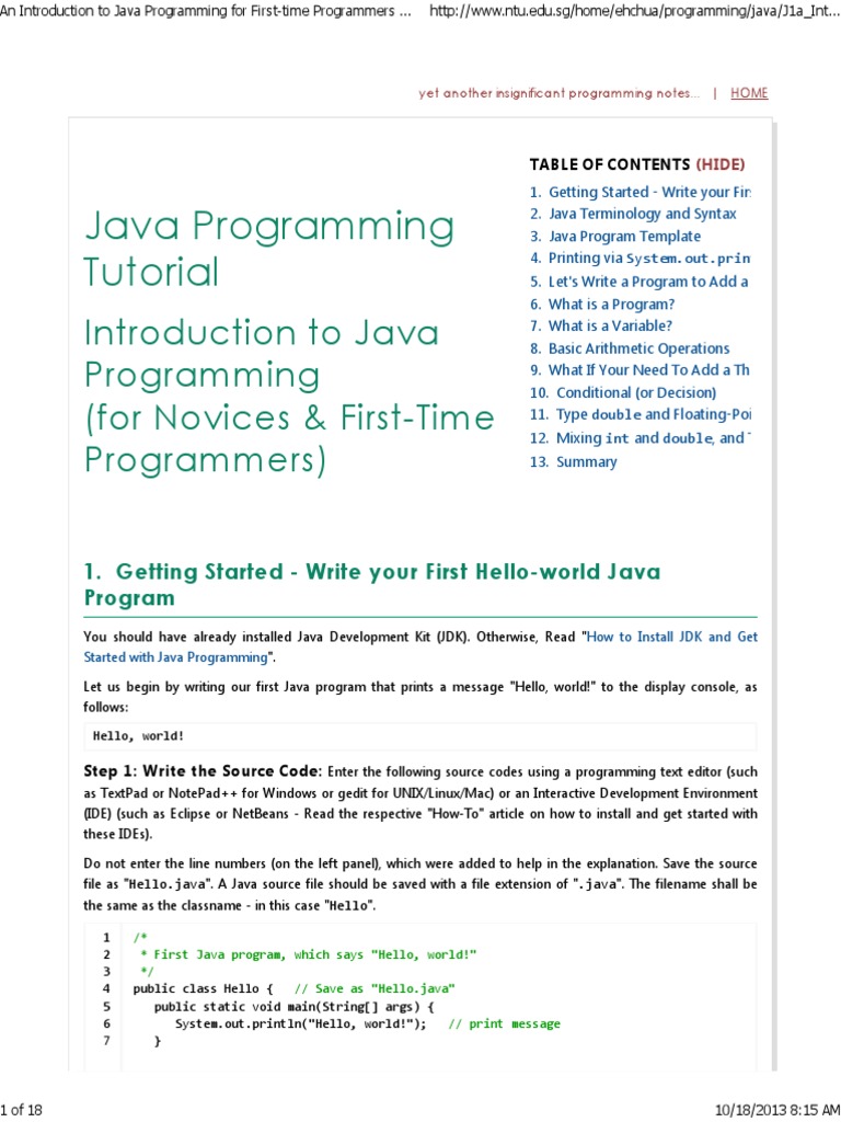 An Introduction To Java Programming For First-Time Programmers - Java ...