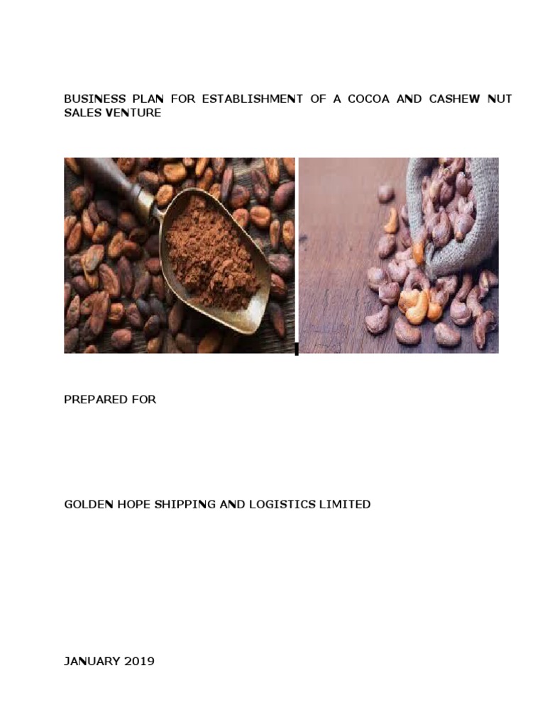 BUSINESS PLAN FOR ESTABLISHMENT OF A COCOA AND CASHEW SALES VENTURE ...