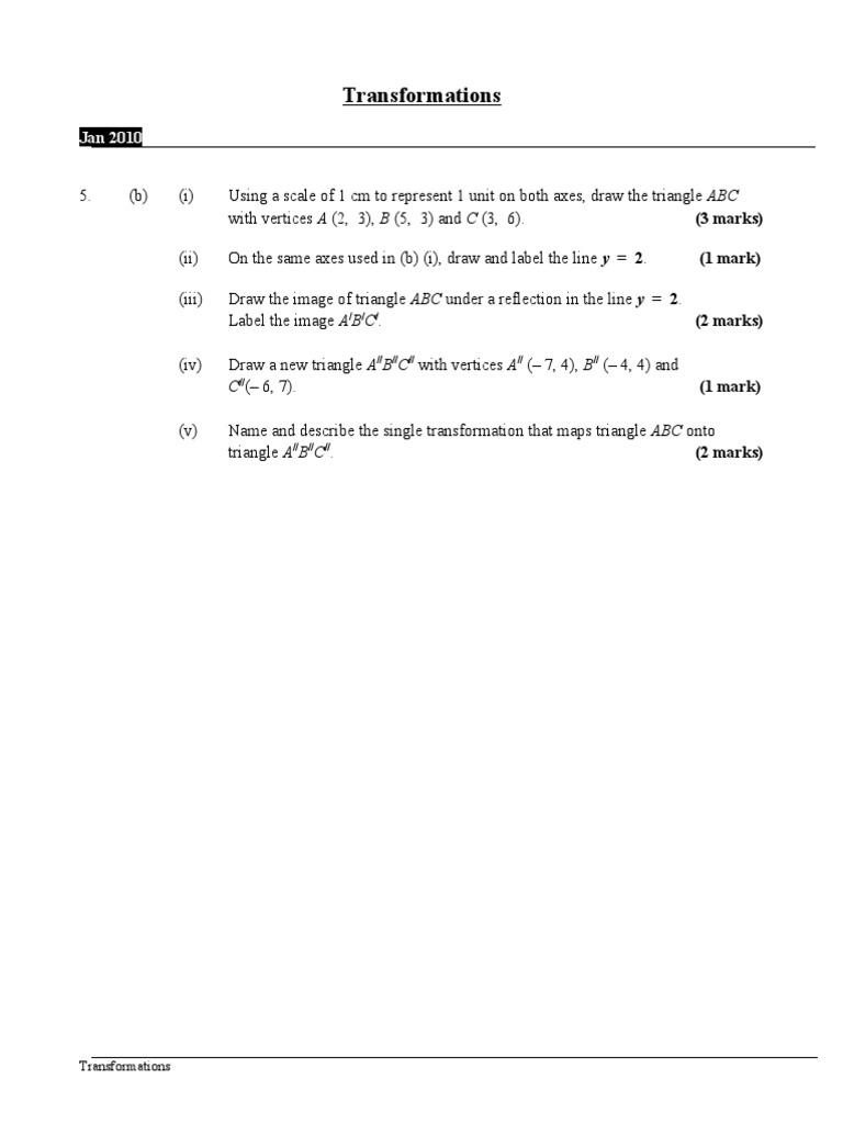 Transformations - SPQ | PDF | Cartesian Coordinate System | Triangle