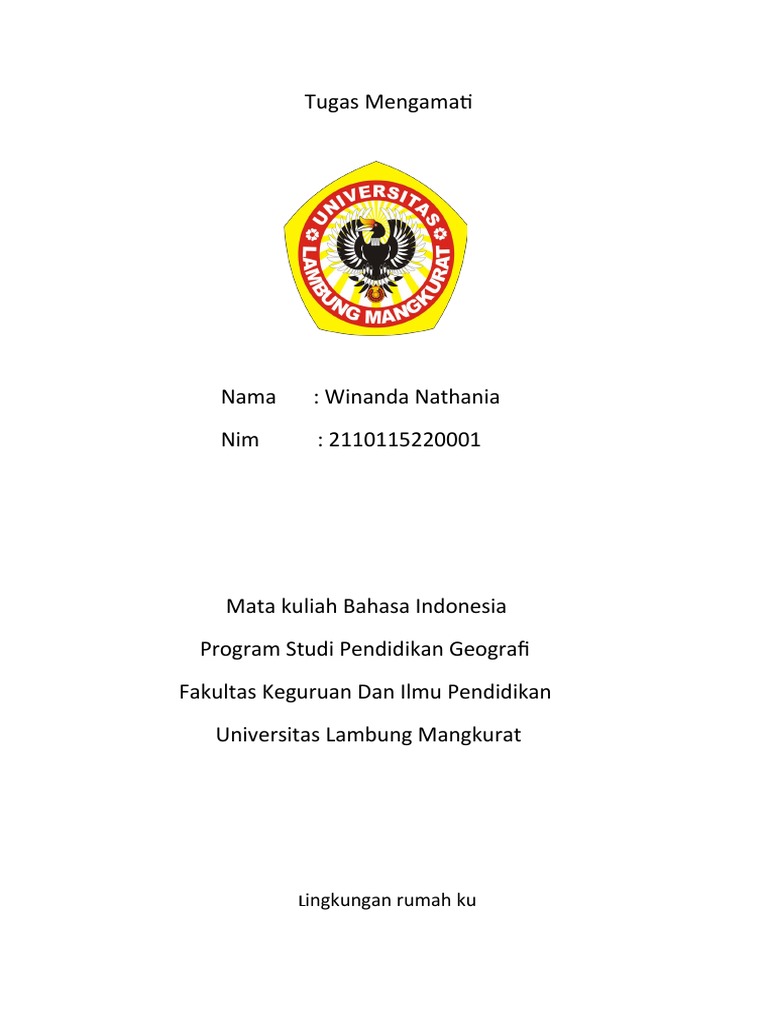 Winanda.N 2110115220001 Geografi | PDF | Sains & Matematika