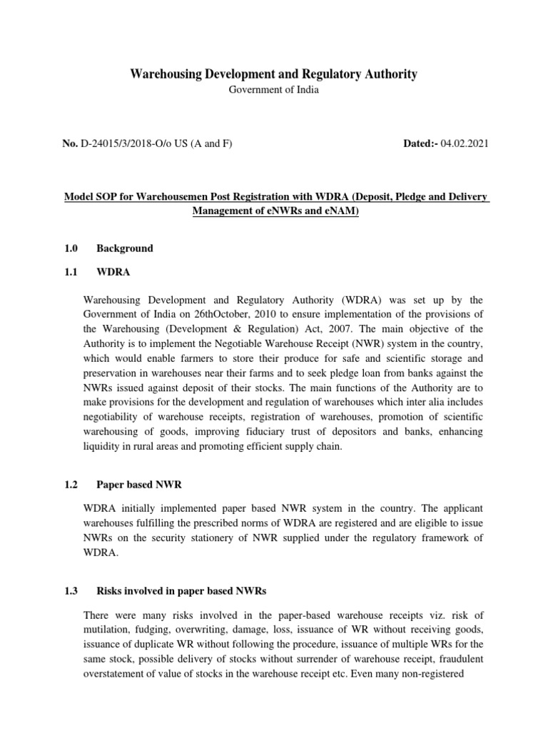 eNWR & eNAM Process | PDF | Clearing (Finance) | Business