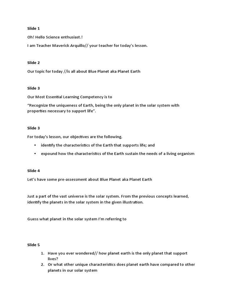Earth's Unique Characteristics that Support Life | PDF | Earth | Atmosphere