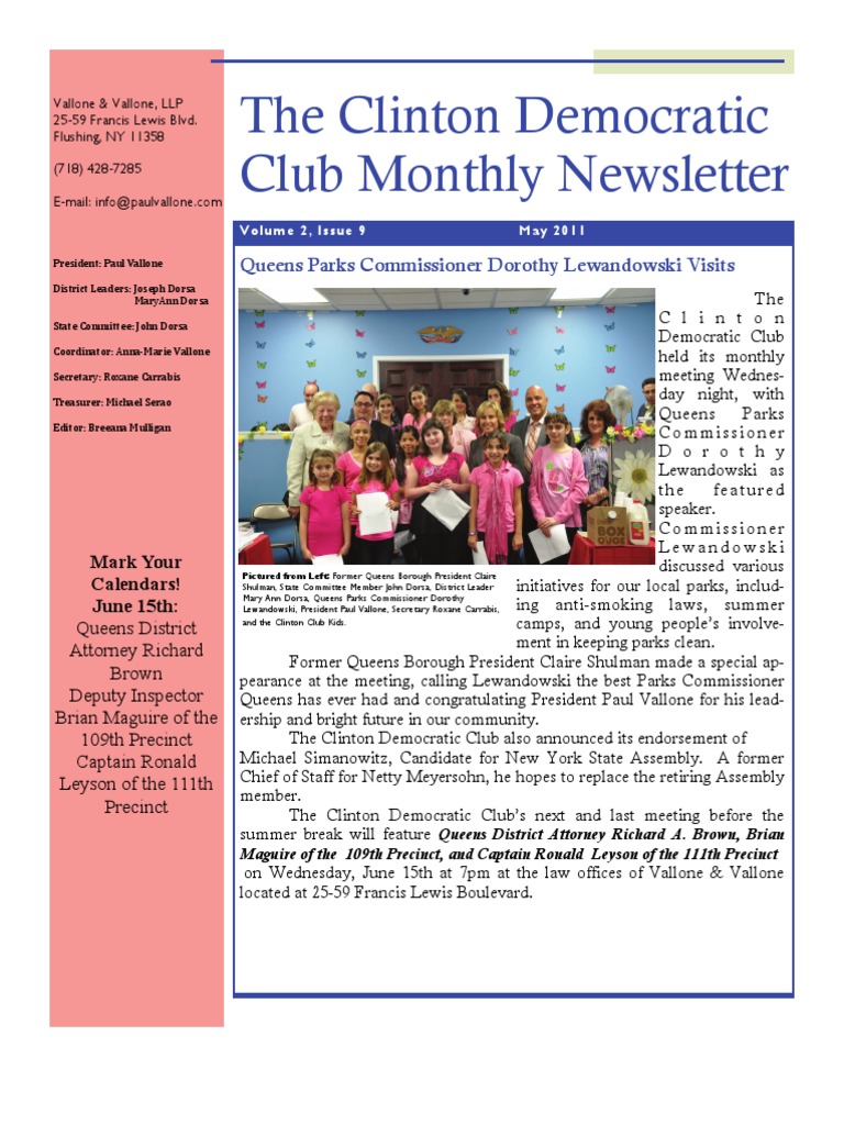 May 2011 Newsletter FINAL | PDF | Politics Of The United States ...