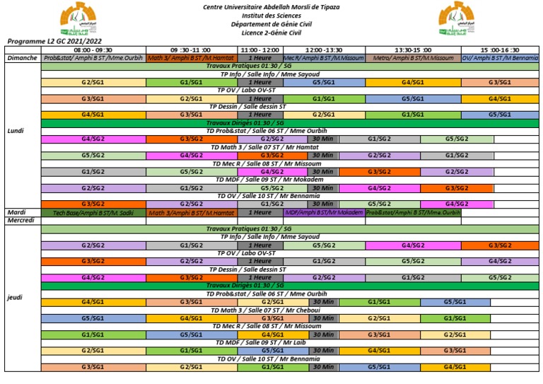 Civil Engineering L2 Schedule | PDF