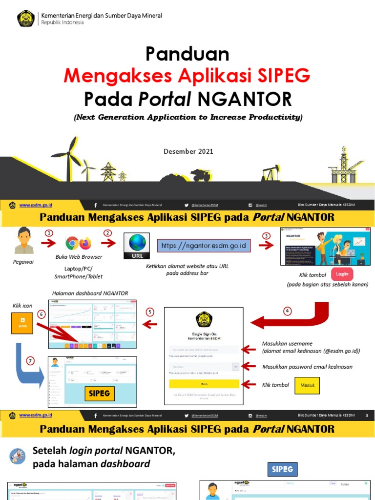 Panduan Cara Mengakses Aplikasi Sipeg Pada Portal Ngantor | PDF