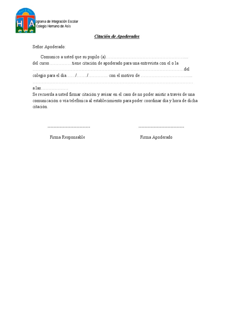 Citacion A Apoderado Oficial | PDF