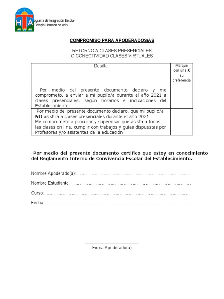 Compromiso Apoderados | PDF