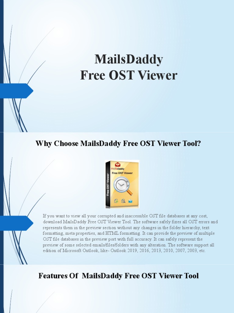 MailsDaddy Free OST Viewer | PDF