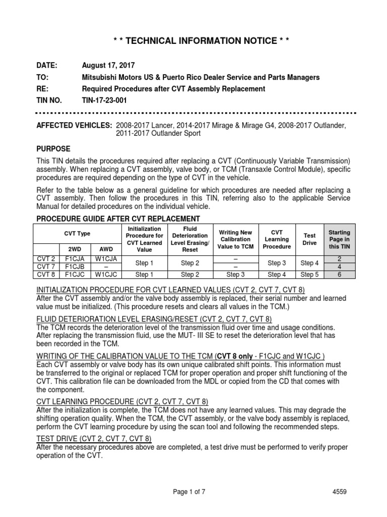 Technical Information Notice | PDF | Transmission (Mechanics) | Motor ...