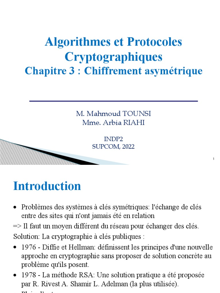 Chiffrement Asymétrique et RSA | PDF | Public-key cryptography | Cryptage