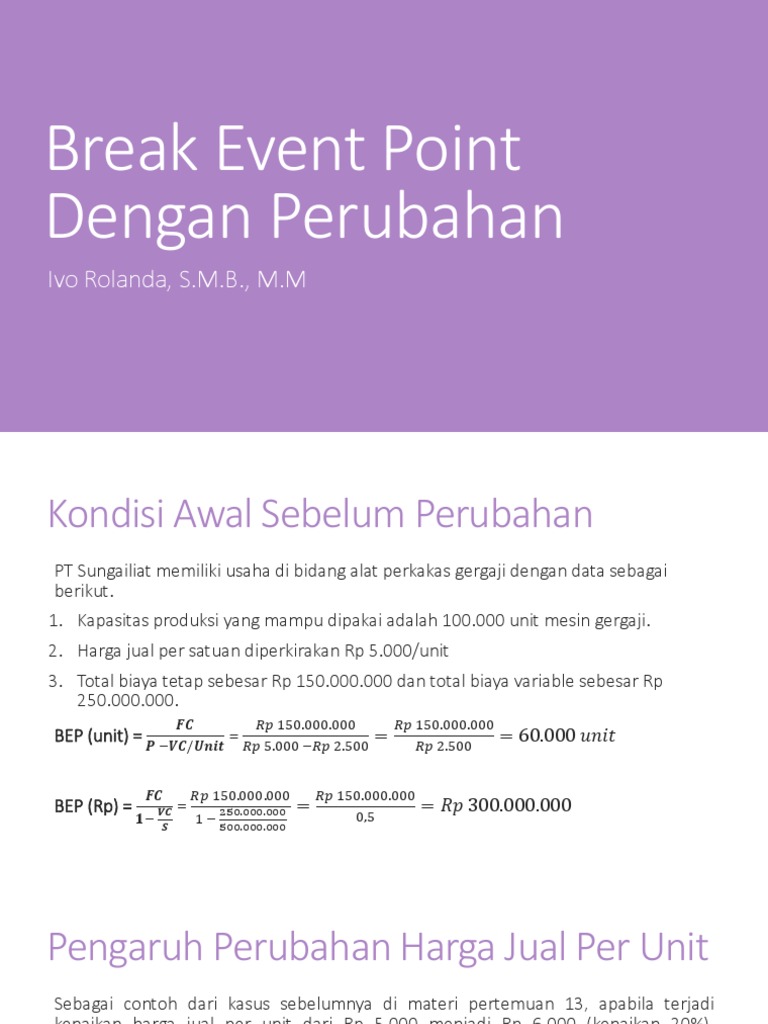 14 - Break Event Point Dengan Perubahan | PDF