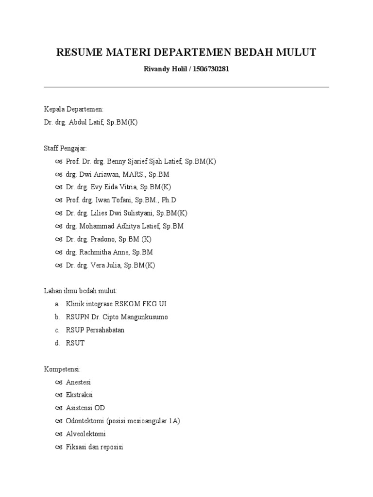 Resume Dept BM | PDF