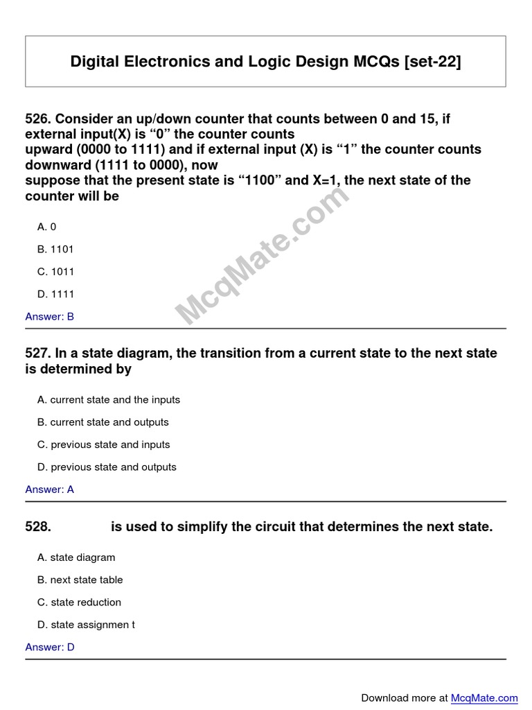 Digital Electronics and Logic Design Solved MCQs | PDF | Electronic Design | Electrical Circuits