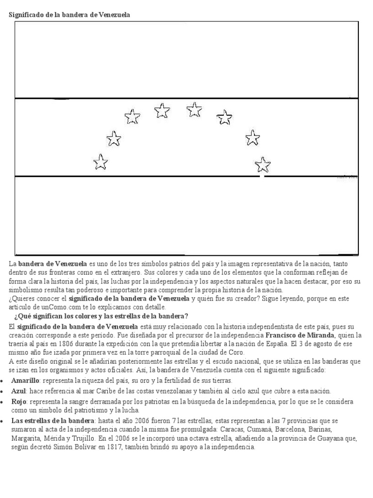 Significado de La Bandera de Venezuela | PDF | Los símbolos | Símbolos ...