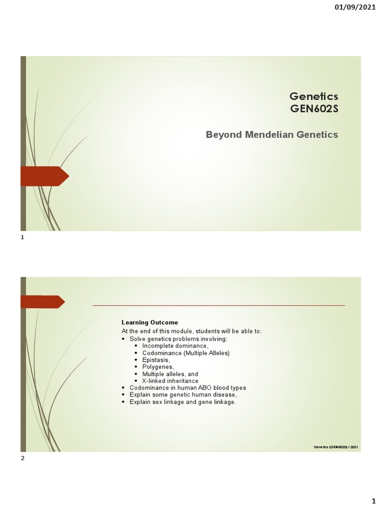 Beyond Mendelian Genetics | PDF | Dominance (Genetics) | Allele