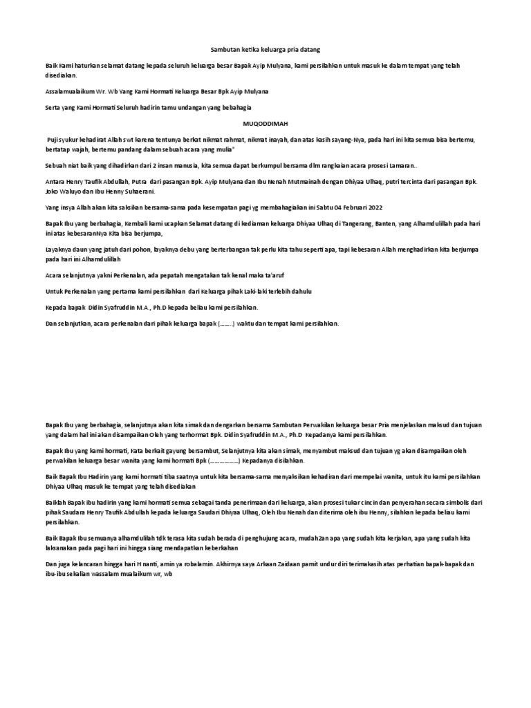 Teks MC Lamaran | PDF