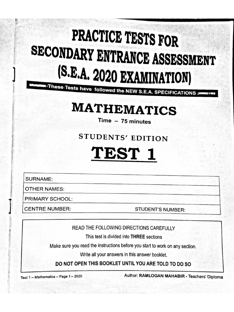 Hard Practice Test 1 | PDF