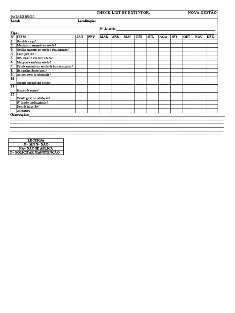 Check List de Extintor | PDF