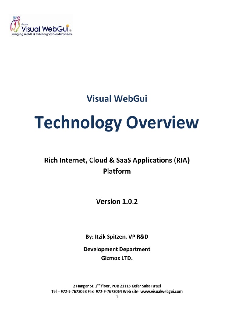 Technology Overview: Visual Webgui | PDF | World Wide Web | Internet & Web