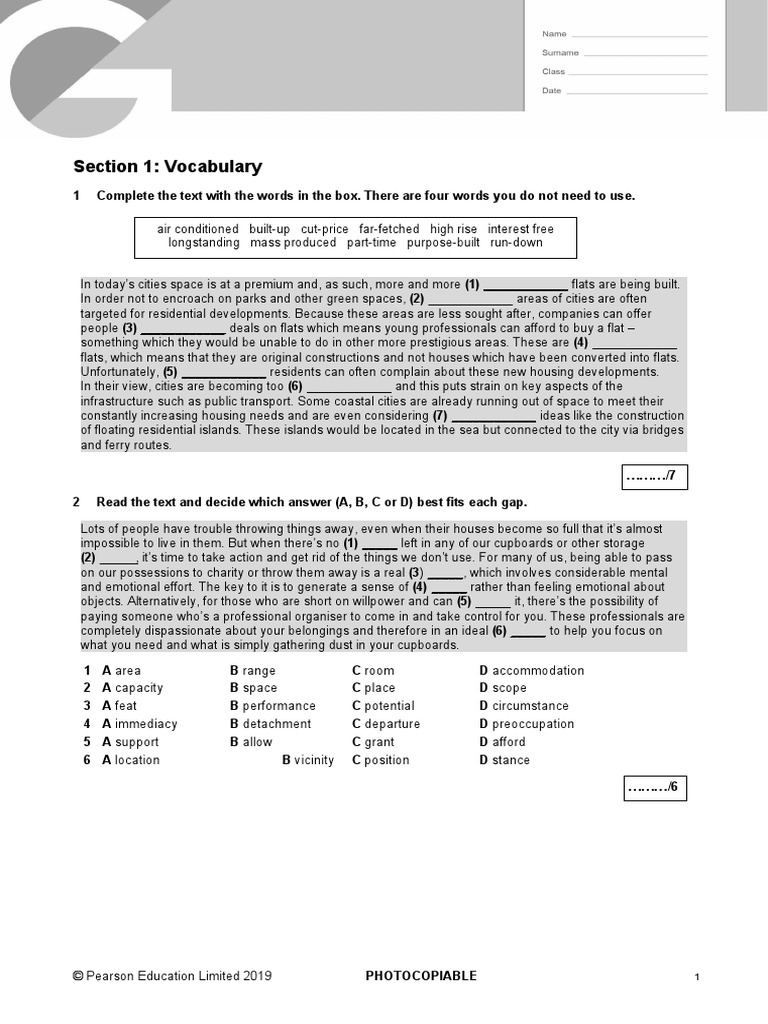 Gold C1 Advanced NE UT01 | PDF