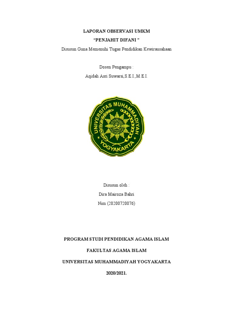 Laporan Observasi Umkm | PDF