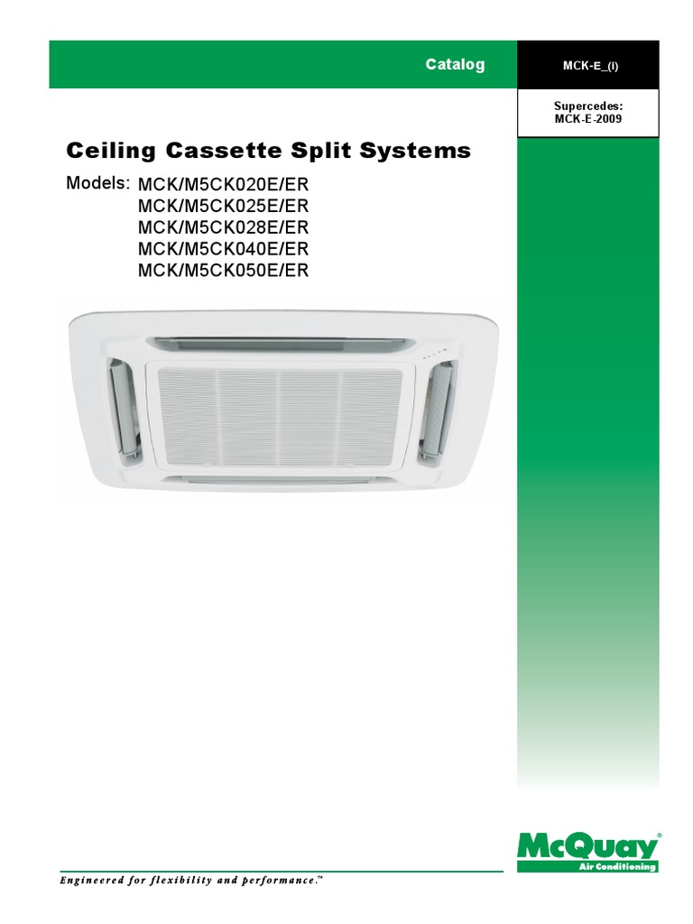 TM Ceiling Cassette E McQuay | PDF | Heat Pump | Machines