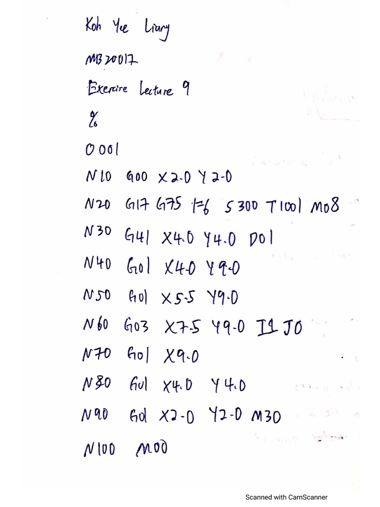 Exercise CNC G Code | PDF