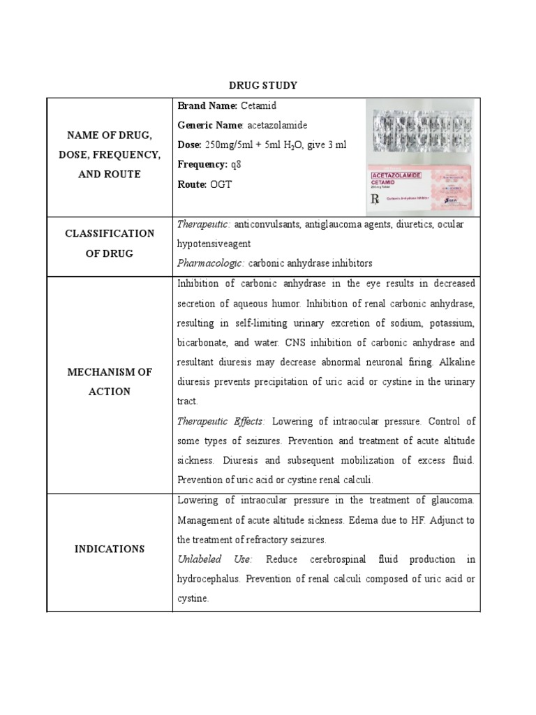 Drug Study Acetaminophen | PDF | Clinical Medicine | Medical Specialties