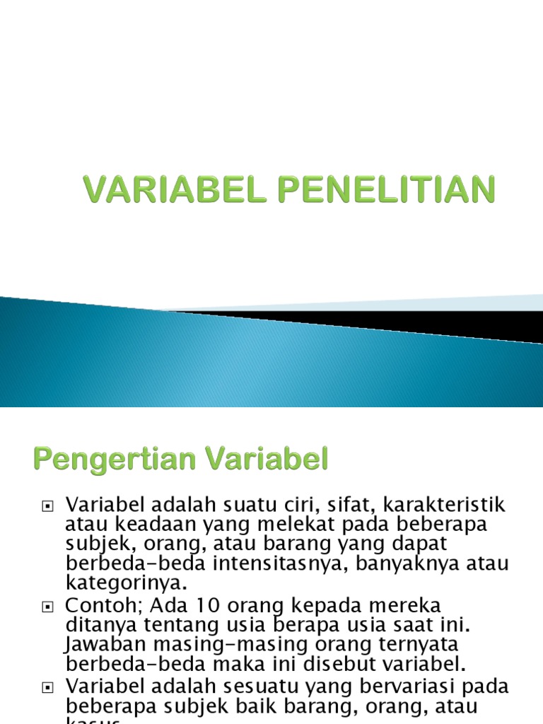 Konsep dan Jenis Variabel Penelitian | PDF | Karier & Perkembangan