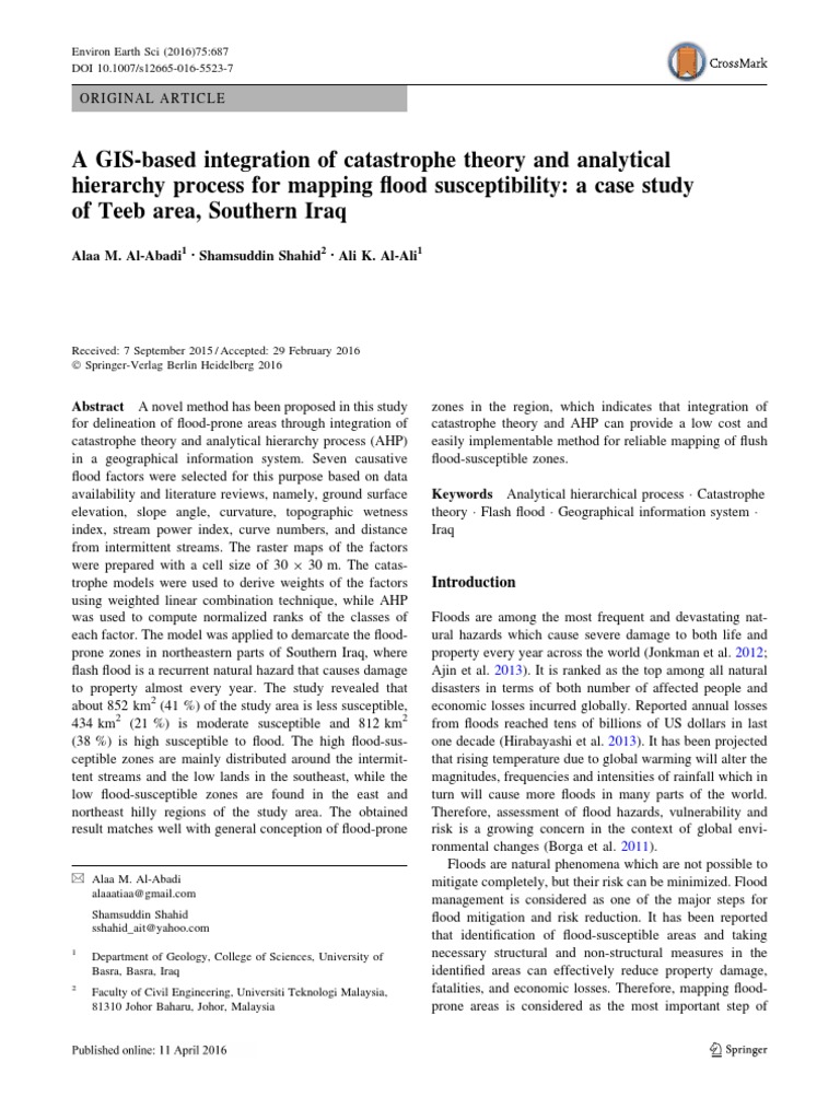 GIS Flood Susceptibility Mapping in Iraq | PDF | Geographic Information ...