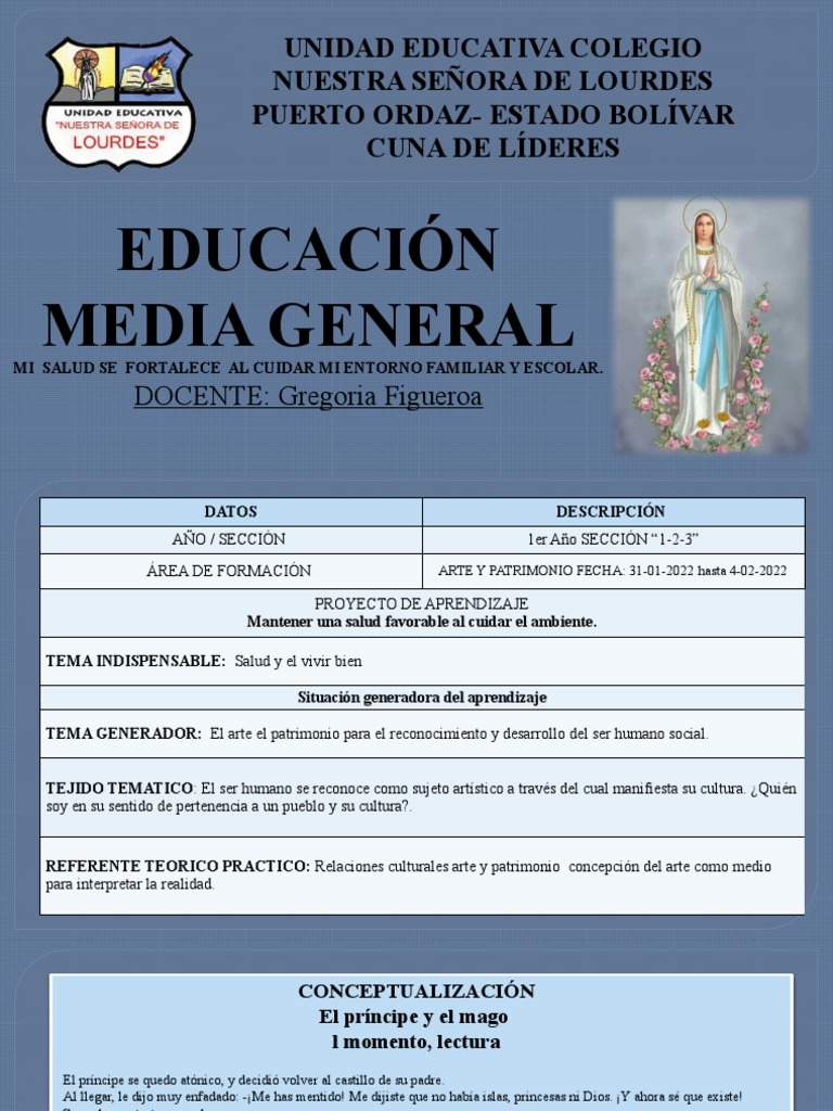 UNIDAD II DEL 2do LAPSO DE ARTE Y PATRIMONIO 1ER AÑO | PDF | Realidad | Patrimonio cultural