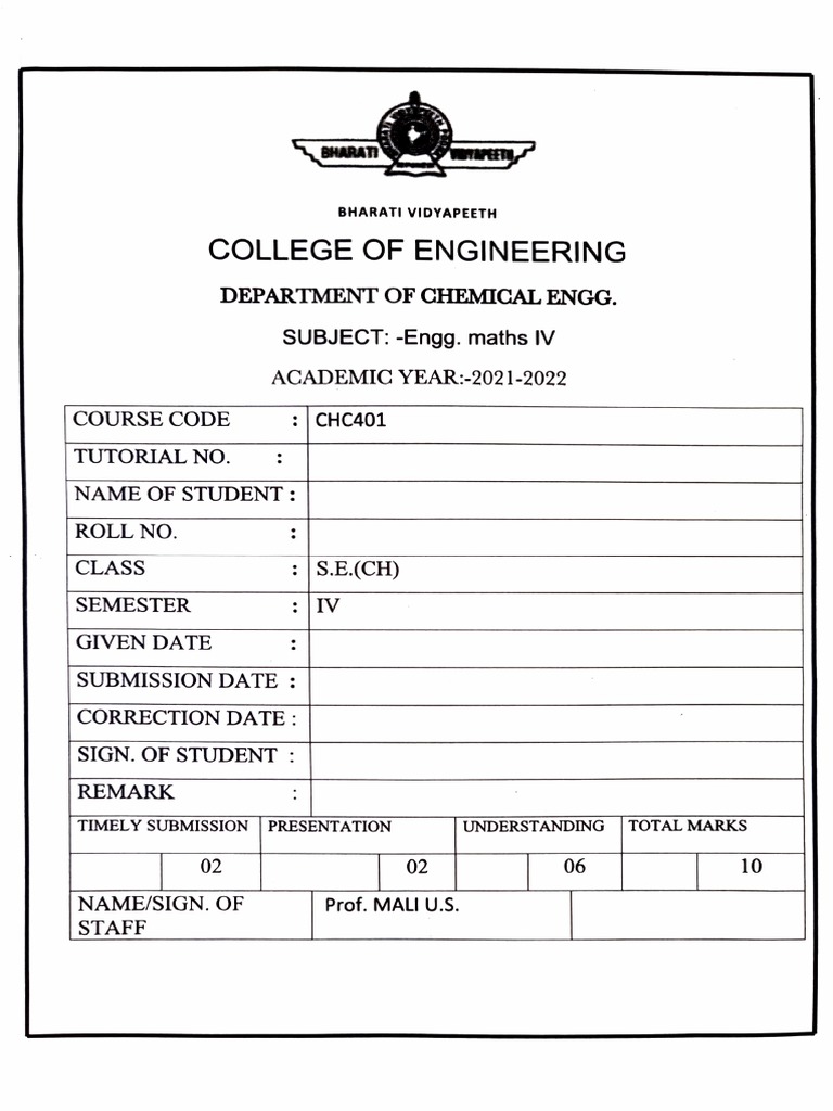 Maths Front Page | PDF