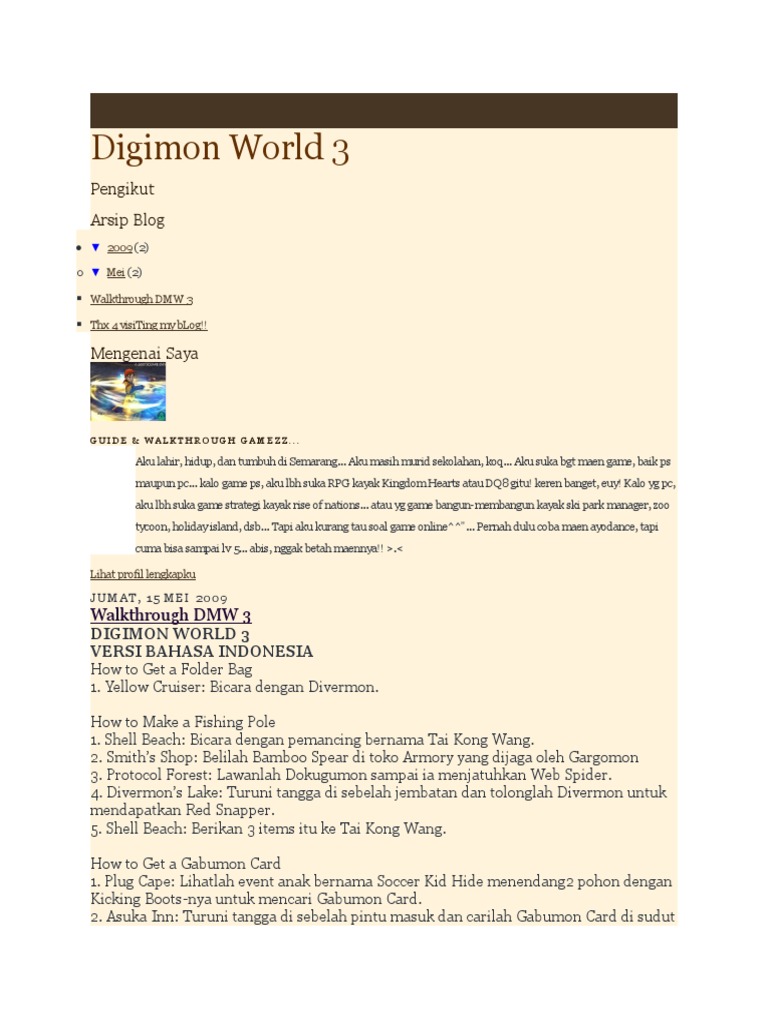 Panduan Lengkap Digimon World 3 | PDF