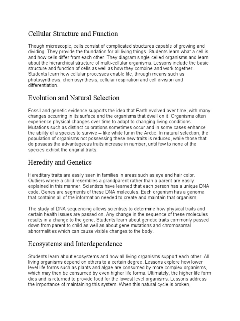 Cellular Structure And Function PDF Cell Biology Organisms