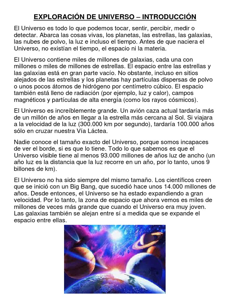 Exploración de Universo - Introduccion | PDF