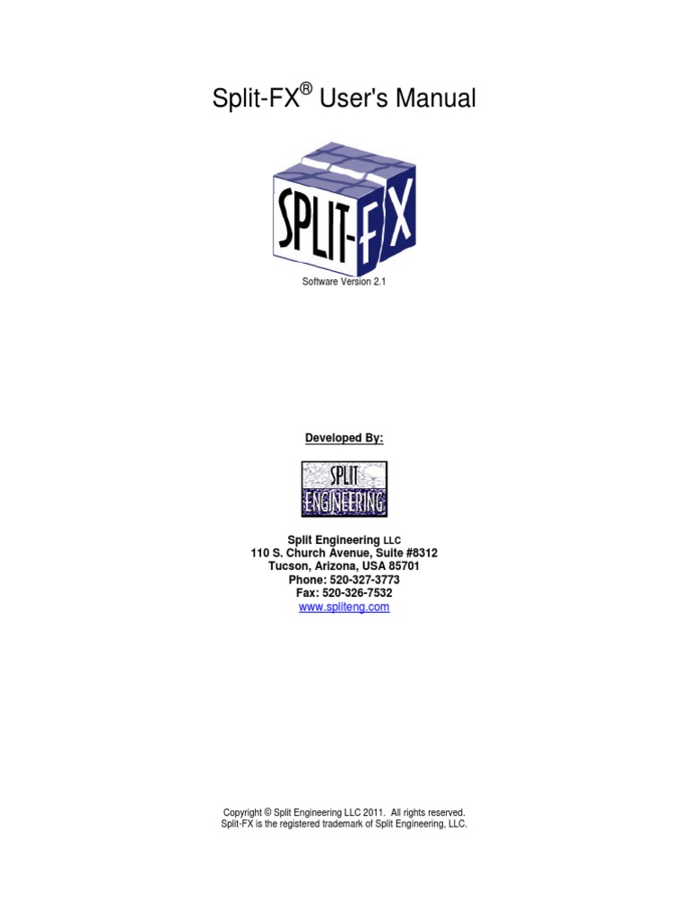 Split-FX User's Manual: Software Version 2.1 | PDF | Computer File ...