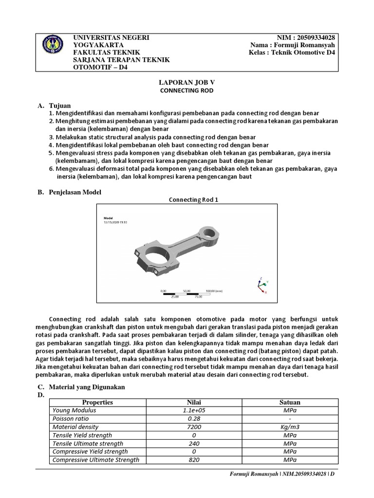 Menghitung Rod Ratio pada Connecting Rod | PDF