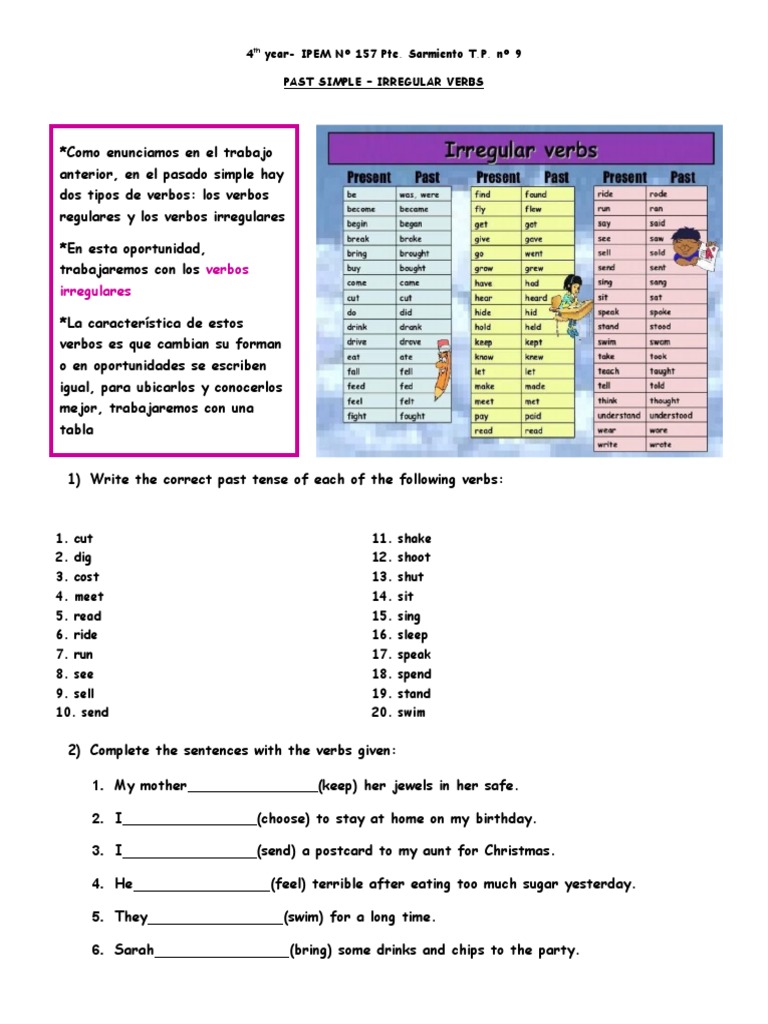 Mastering Irregular Verbs: A Document Focused on Conjugating Irregular ...