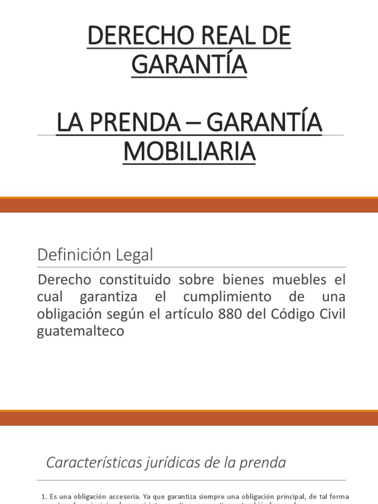 Clase La Prenda y Garantías Mobiliarias | PDF | Pagos | Derecho civil ...