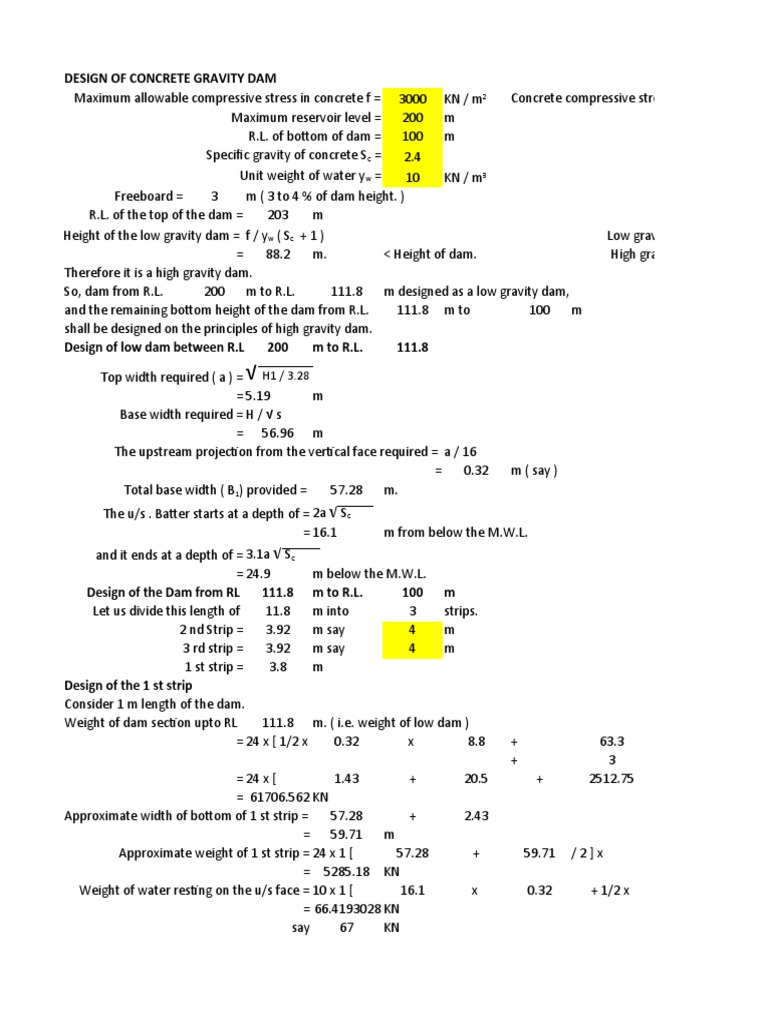 Design of Concrete Gravity Dam | PDF | Dam | Hydraulic Engineering