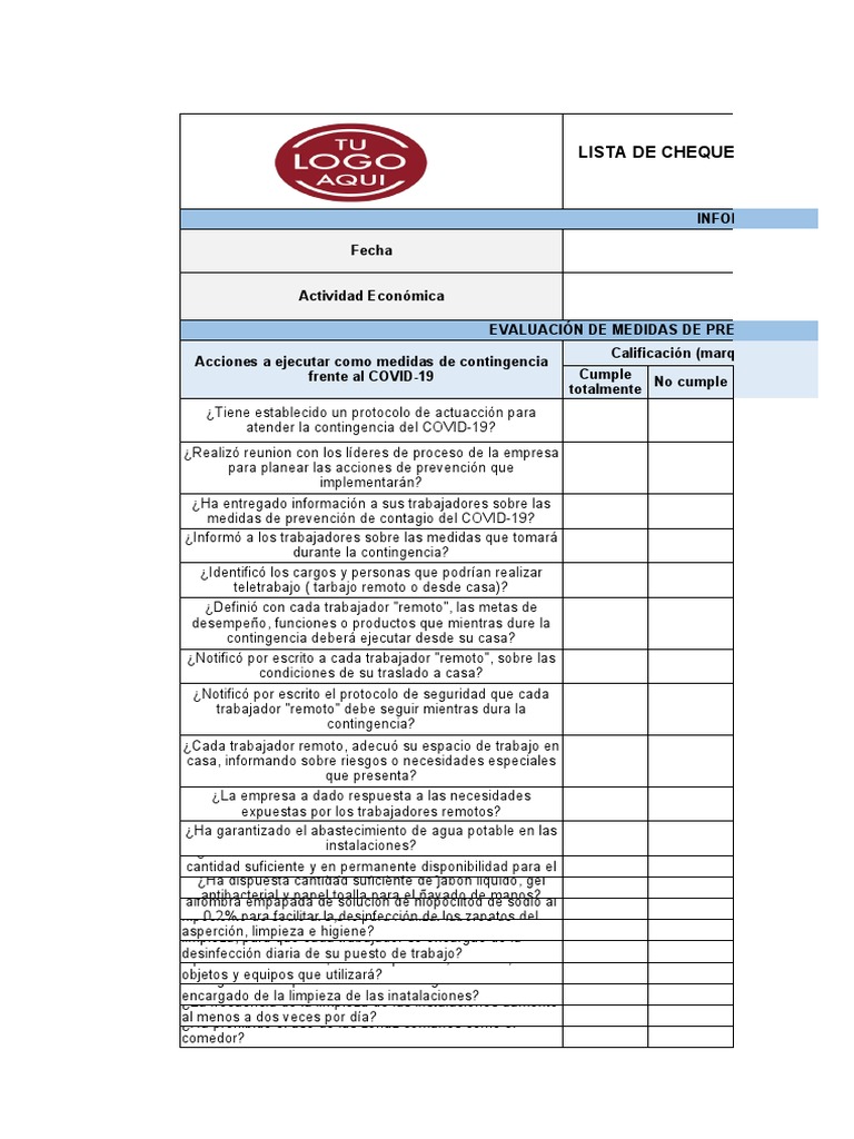 Check List Contingencia | PDF