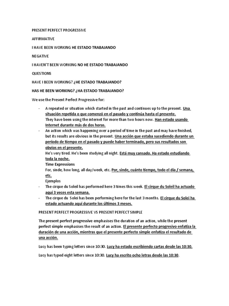 Present Perfect Progressive | PDF